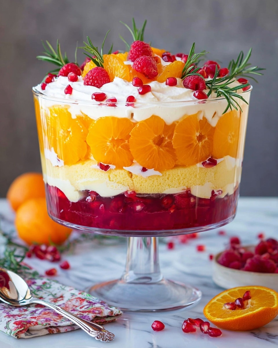 No-Bake Mandarin Orange Cranberry Trifle: Festive Fruit Delight