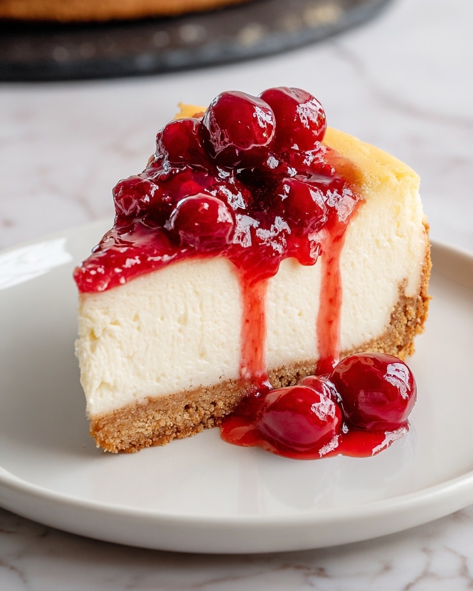 Cherry Cheesecake with Homemade Cherry Topping | Irresistible & Delicious