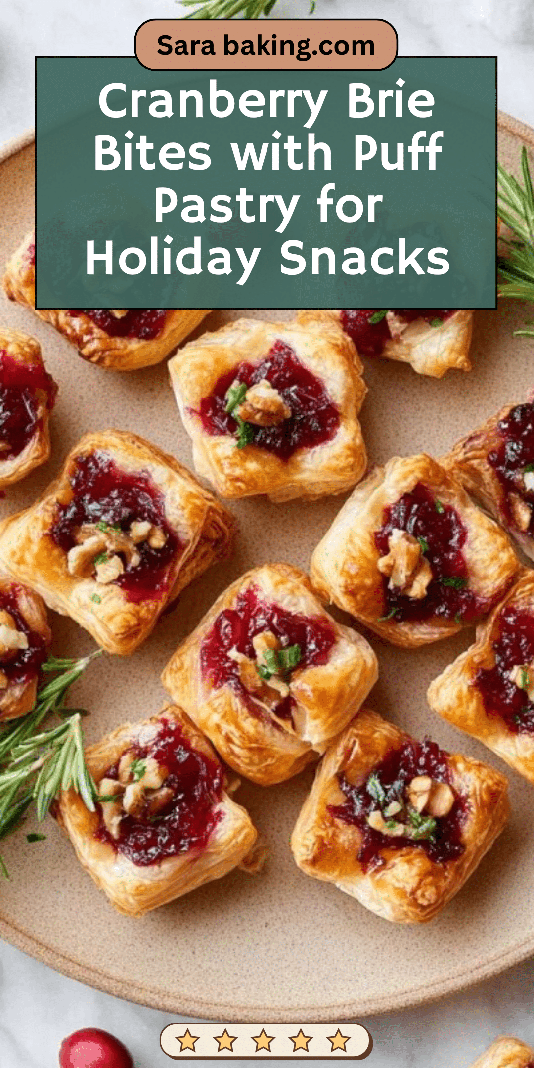 Cranberry Brie Bites Recipe | Festive Holiday Appetizer