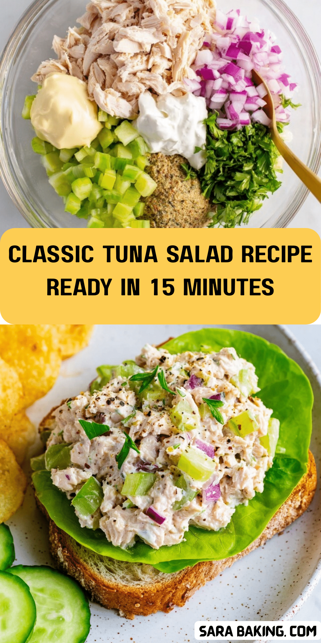 Creamy Tuna Salad with Greek Yogurt and Dill Pickles | Fresh & Flavorful