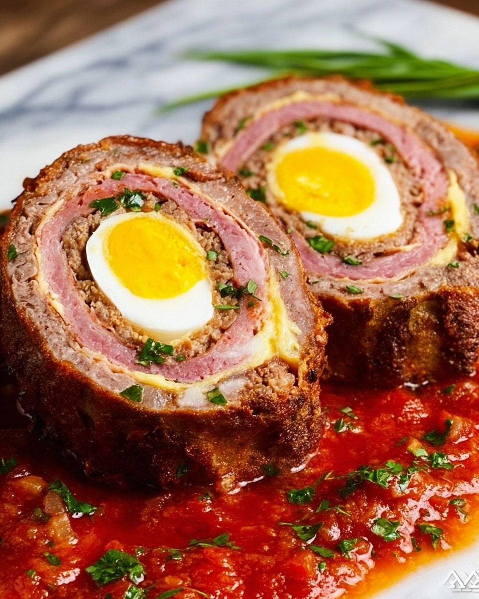Italian Braciole with Tomato Sauce & Hard-Boiled Eggs - Authentic Flavor