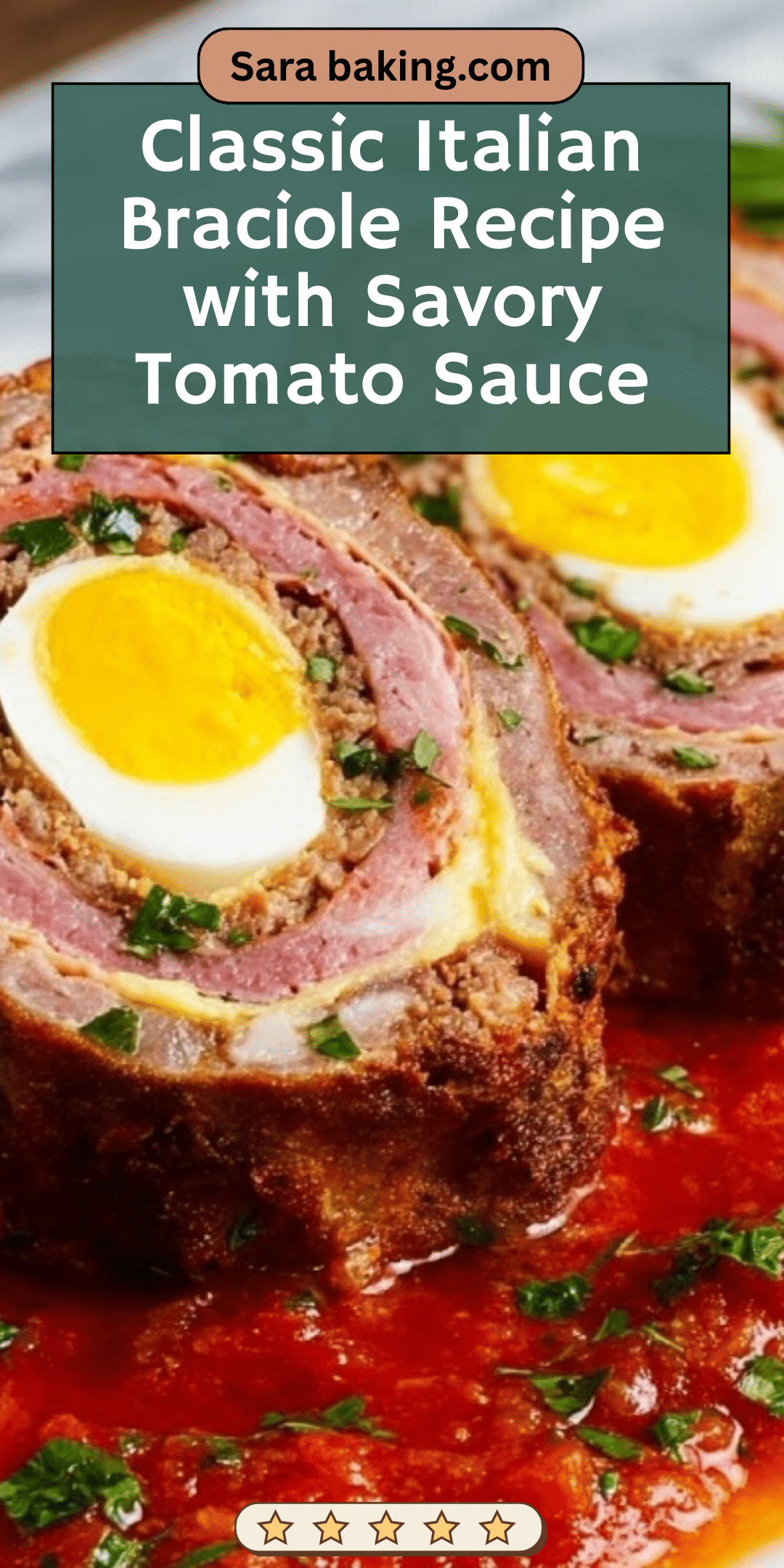 Italian Braciole with Tomato Sauce & Hard-Boiled Eggs - Authentic Flavor