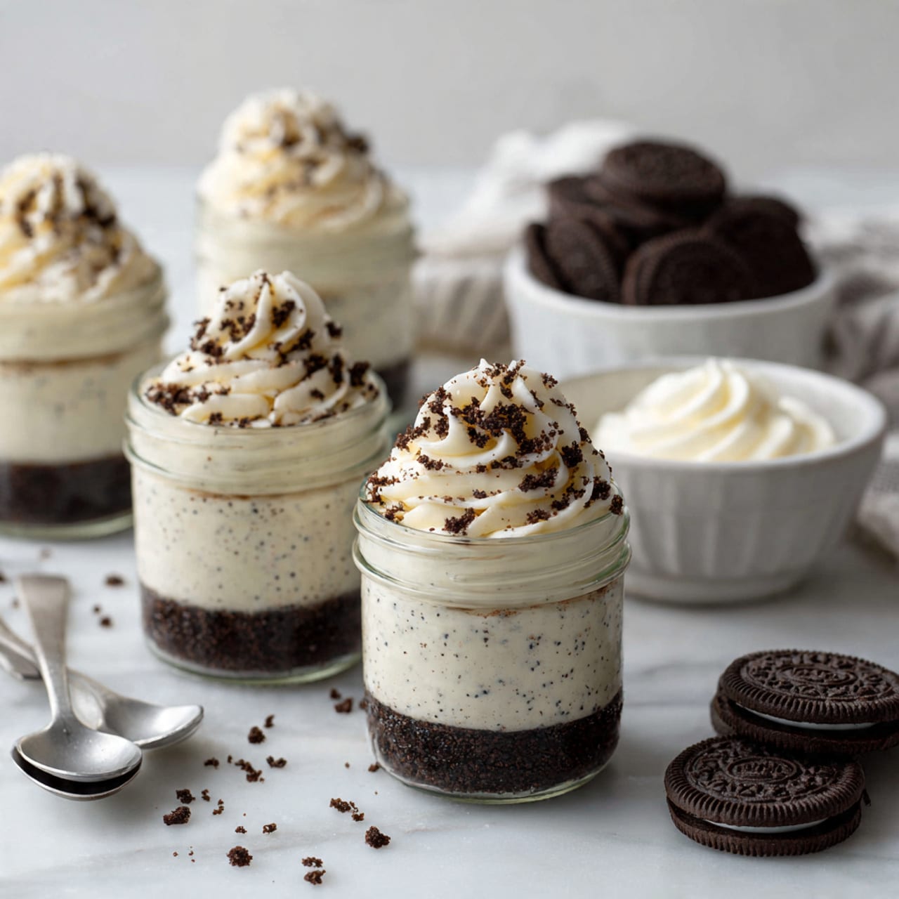 No Bake Oreo Cheesecake Jars: Easy, Creamy Dessert Delight