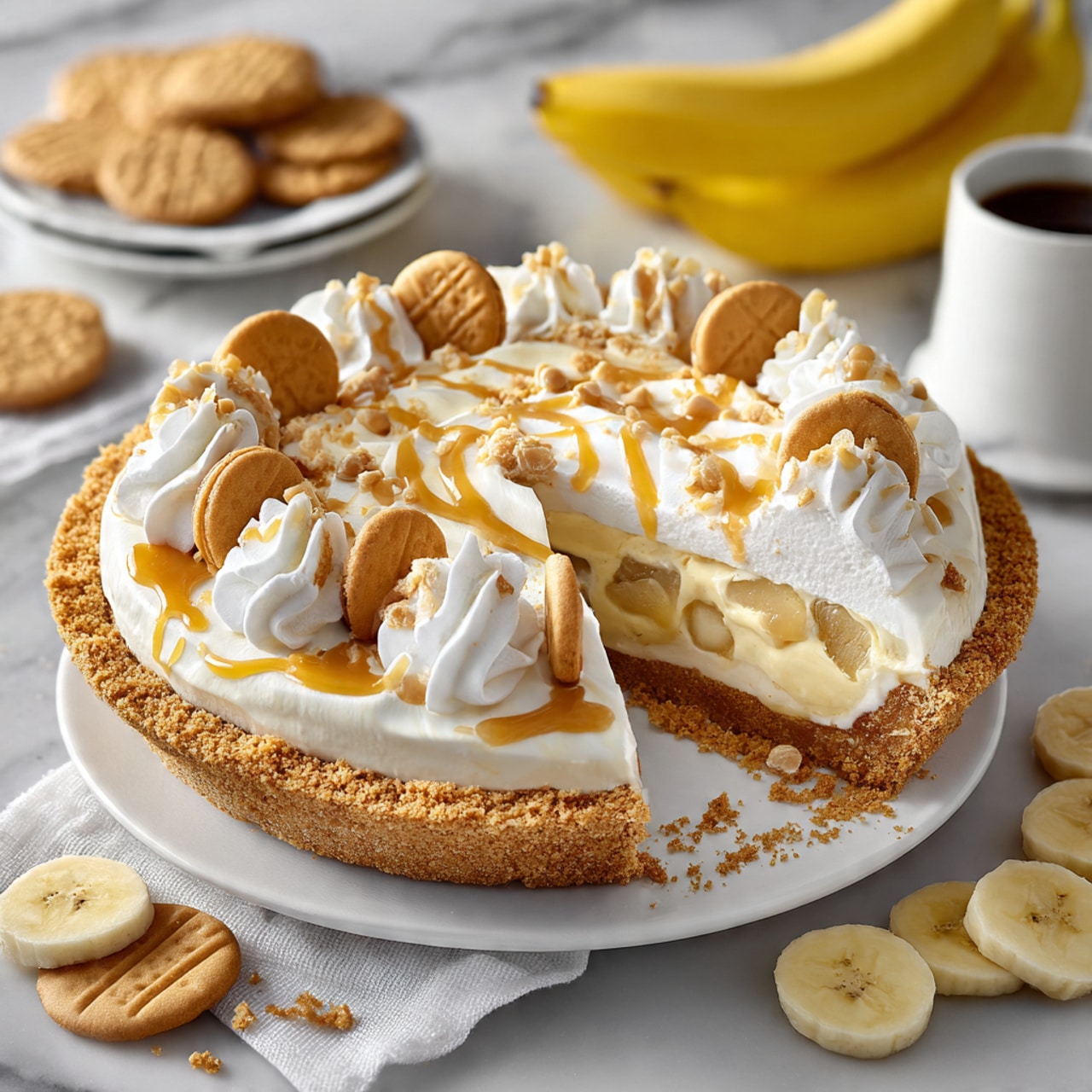 Banana Pudding Pie with Whipped Topping and Vanilla Wafers – Delicious ...