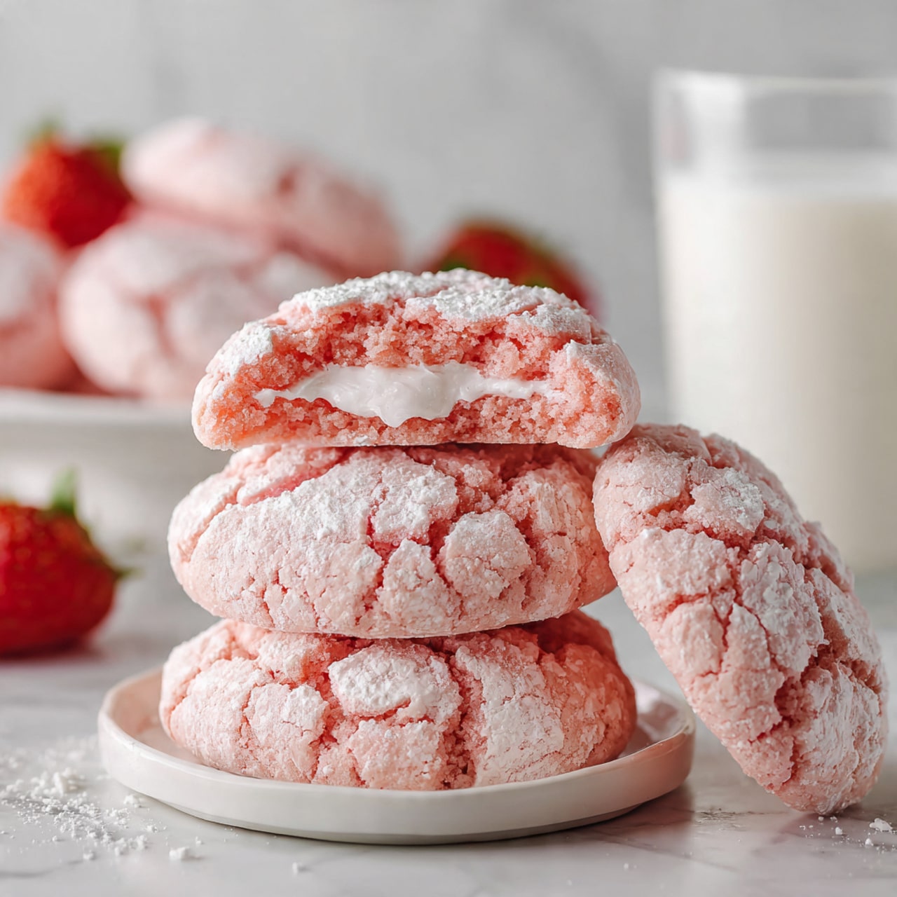 Cheesecake Stuffed Strawberry Cake Mix Cookies – Irresistible Treats