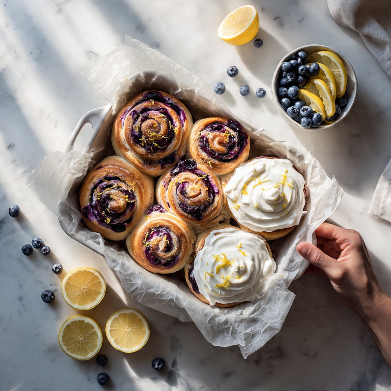 Lemon Blueberry Sweet Rolls - Delightful Citrus & Berry Pastry
